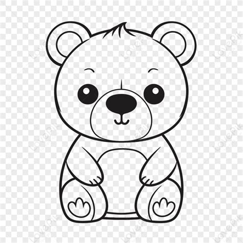 귀여운 곰 아기 색칠 워크 시트 개요 스케치의 드로잉 페이지 벡터머리선 그리기 Png 일러스트 무료 다운로드 Lovepik