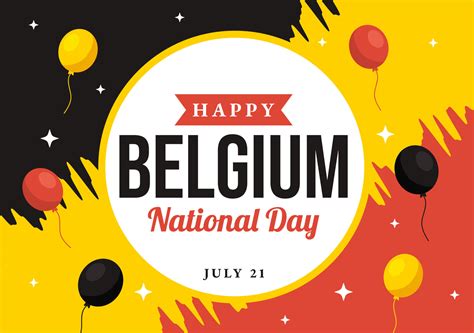 Happy Belgium Independence Day On July 21 Vector Illustration With