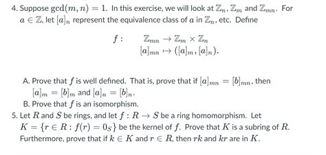 Solved Suppose Gcd M N In This Exercise We Will Look Chegg Com