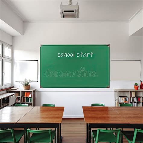 School Classroom With Blackboard Concept Image School Start Stock