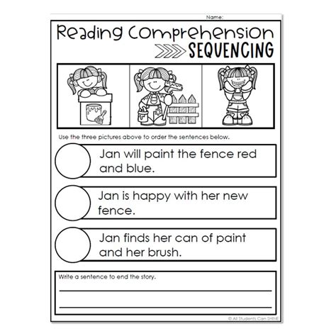 Sequencing Worksheets For 1st