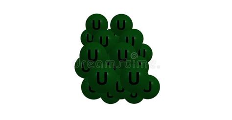 Uranium Molecular Structure Isolated On White Stock Illustration