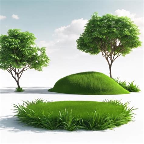 Premium Photo Artificial Turf Piece Of Land 3d Model Of Land