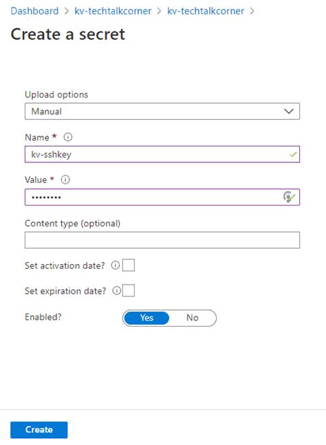 Upload Azure Data Factory Open Ssh Key To Azure Key Vault