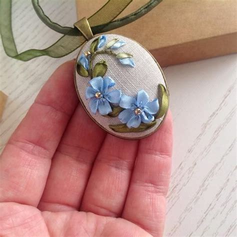 Forget Me Not Set Of Boho Linen Anniversary Jewelry For Woman Oval