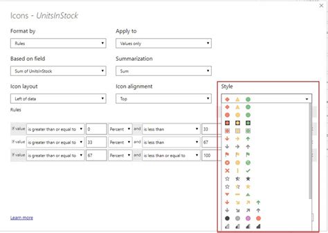 Power BI RAG Icons Custom Conditional Formatting