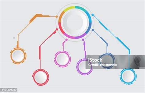 Infographic Template Of Structure Circle With Circuit Line Modern Diagram Topic Presentation