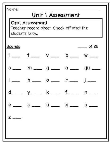 1st Grade Fundations® Aligned Level 1 Assessment Unit 1 Tpt