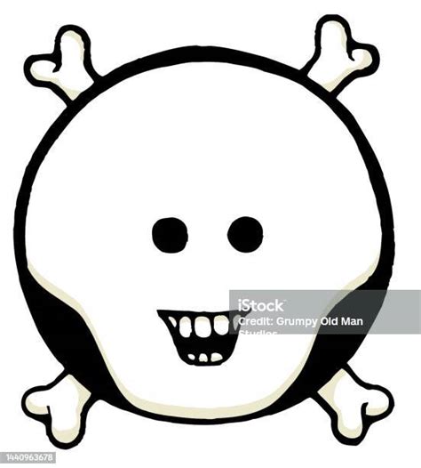 Smiley Face Halloween Skeleton向量圖形及更多人類骨架圖片 人類骨架 卡通 垂直構圖 Istock