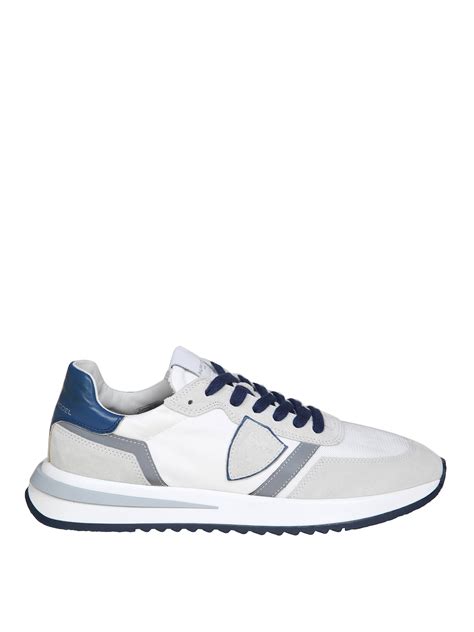 Trainers Philippe Model Philippe Model Tropez In White And Blue Suede