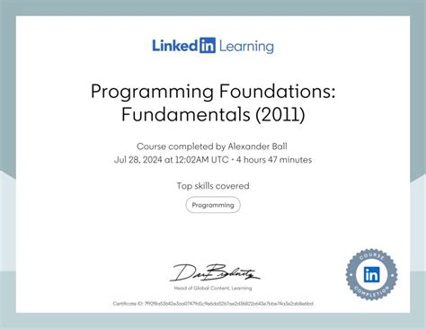 Just Finished The Course “programming Foundations Fundamentals 2011