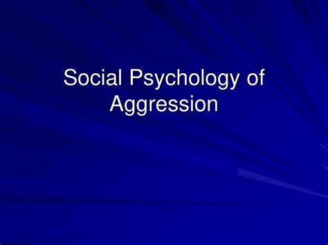 Introduction To Social Psychology Aggression Lecture Notes Psychology