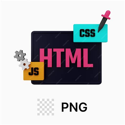 Premium Psd 3d Web Programming Html Css Js Illustration