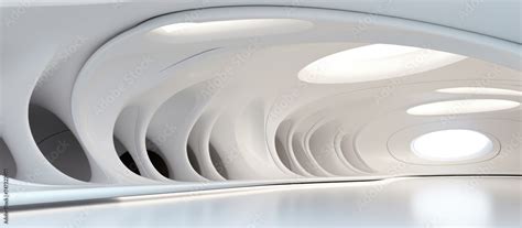 A White Building Featuring A Unique Parametric Design With Numerous