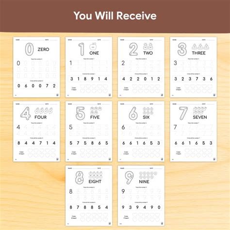 Numbers 09 Practice Worksheet Tracing Circle And Color Preschool Math