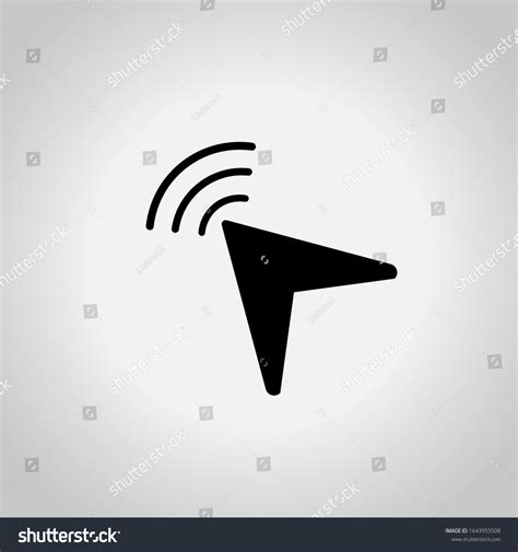 Black Mouse Cursor Clicking Waves Concept Stock Vector Royalty Free