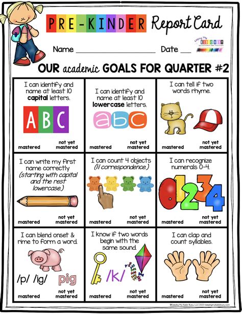 Kindergarten Goal Chart Freebie Artofit