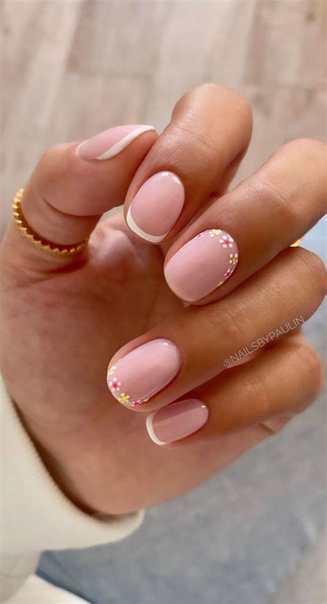 50 Pretty Spring Colour Nail Ideas Designs Flower Cuff French