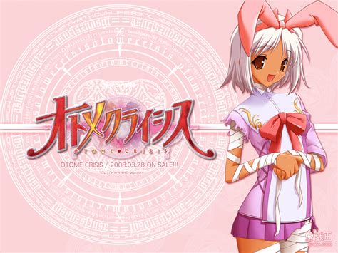 Bandage Brown Eyes Dengeki Hime Logo Otome Crisis Short Hair Torn