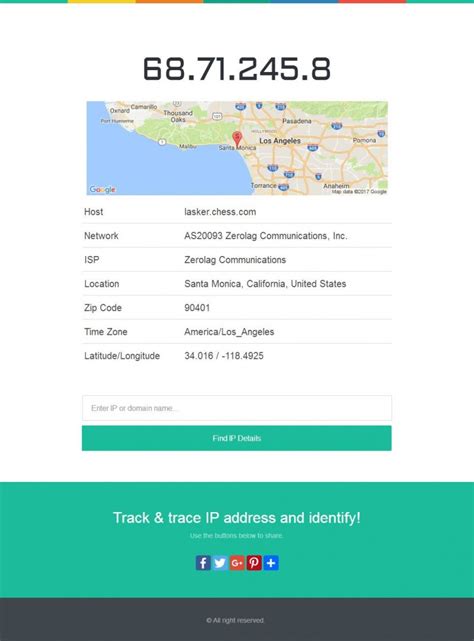 Ip Address Lookup Geolocation Tracer Tracker Locator Google Maps Domain Tools
