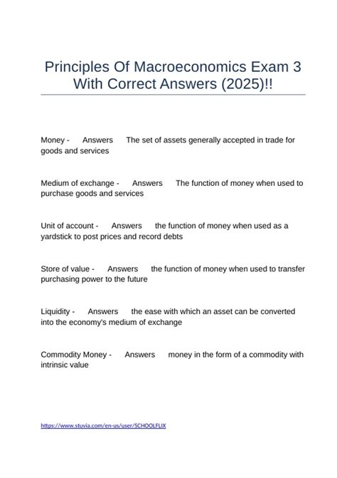 Principles Of Macroeconomics Exam 3 With Correct Answers 2025 Principles Of Macroeconomics