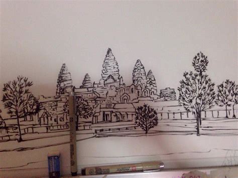 Angkor Wat Drawing It Is Located At Angkor Cambodia