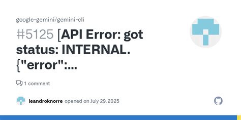 Api Error Got Status Internal Error Code500messagean Internal Error Has Occurred