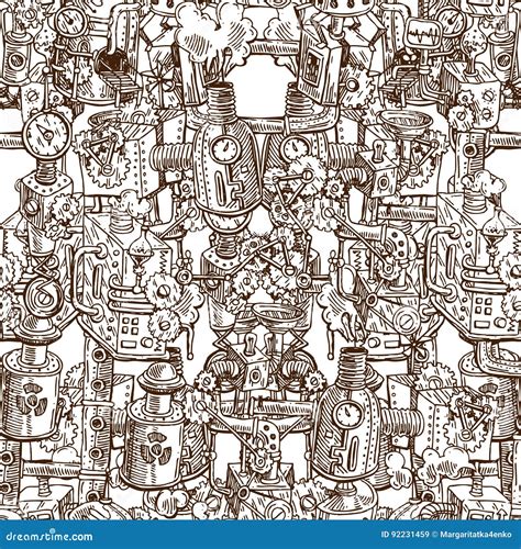 Seamless Pattern Steampunk Stock Vector Illustration Of Dial 92231459
