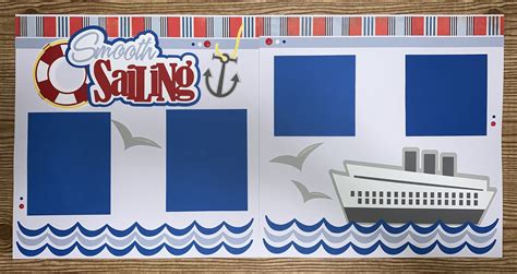 Smooth Sailing Cruise Ship Themed Premade Scrapbook Layout 2 Page 12x12
