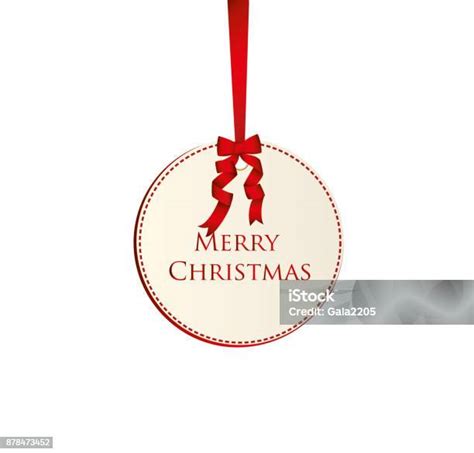크리스마스 장식 공입니다 장식 레드 리본입니다 벡터입니다 휴일 또는 파티 귀하의 광고에 대 한 계절에 대한 스톡 벡터 아트 및 기타 이미지 Istock