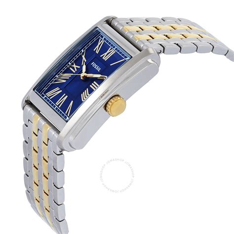 Fossil Carraway Quartz Blue Dial Two Tone Men S Watch Fs6010