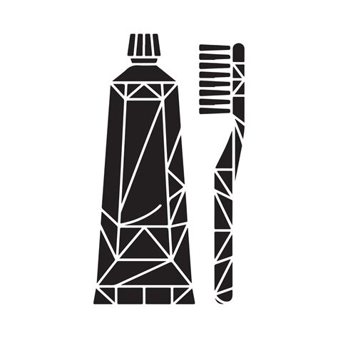 Stylized Black And White Illustration Of A Toothpaste Tube And