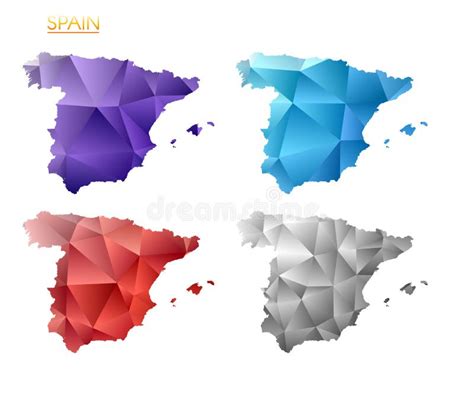 西班牙矢量多边形地图集 向量例证 插画 包括有 欧洲 新建 网络 照亮 形状 马德里 等高 263732811