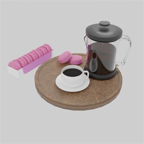 3d Coffee And Macaron Set Model Turbosquid 1963581