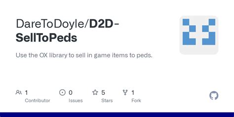 Github Daretodoyle D D Selltopeds Use The Ox Library To Sell In Game Items To Peds