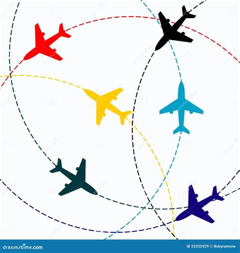 Contours Of Airplanes With Lines Stock Vector Illustration Of Font Yellow