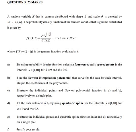 Solved Question 3 25 Marks A Random Variable X That Is
