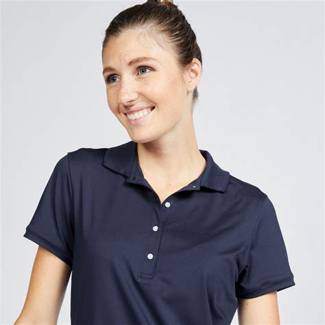 Polo de golf à manches courtes femme WW bleu marine bleu acier Inesis Décathlon