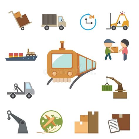 Iconos Del Envío Y De La Logística Fijados Ilustración Del Vector
