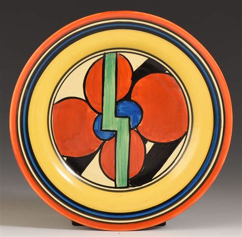 Clarice Cliff Red Picasso Flower 7 Plate C 1930