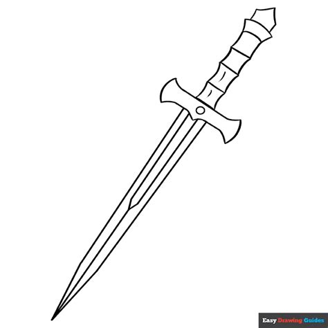 Dagger Coloring Page Easy Drawing Guides
