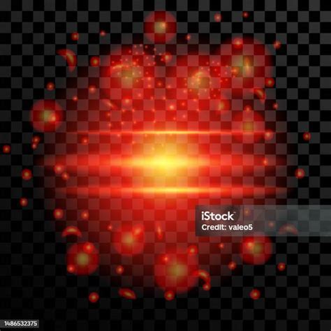 Vektor Mengaburkan Api Pada Latar Belakang Gelap Api Kartun Api Unggun Meledak Percikan Merah