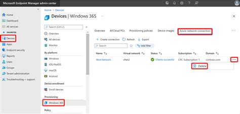 Delete Azure Network Connections For Windows 365 Microsoft Learn