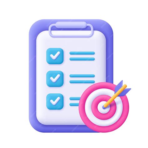 Premium Vector Clipboard With Checklist And Target Business Success Goal 3d Vector Icon