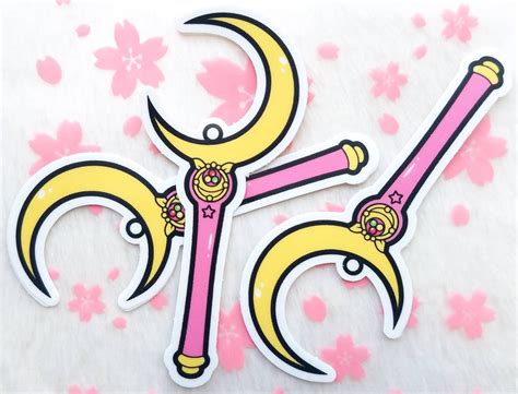 Cute Kawaii Sailor Moon Crescent Wand Sticker Adorable Etsy Sailor
