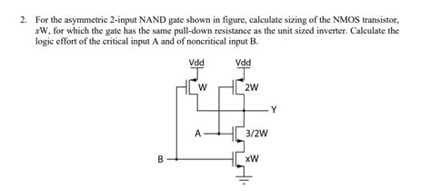 Solved For The Asymmetric Input NAND Gate Shown In Chegg Com