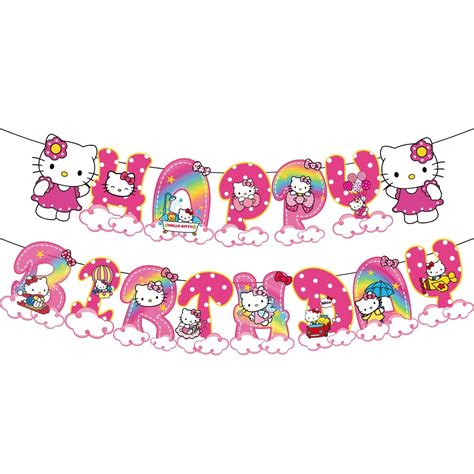 Hello Kitty Happy Birthday Banner Afdrukbaar Hello Kitty Banner