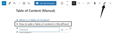 How To Add A Table Of Contents In Wordpress Using Anchor Links No