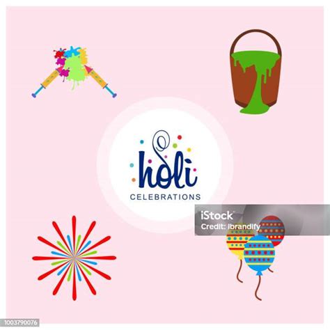 행복 한 Holi 축제입니다 Holi 색깔 창의적인 타이포 그래피와 아이콘 벡터에 대한 스톡 벡터 아트 및 기타 이미지 벡터