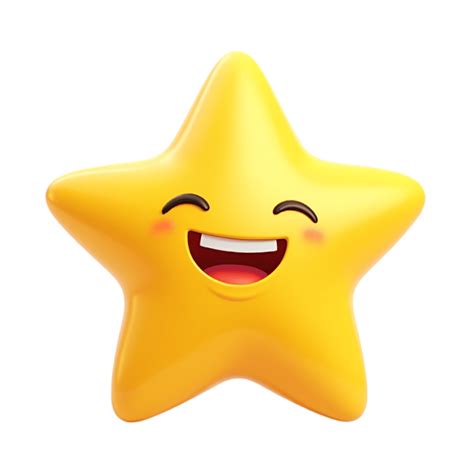 Cute And Friendly Happy Star Face With A Radiant Glow 55654860 Png